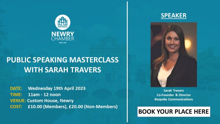 EVENT: Public Speaking Masterclass with Sarah Travers - Newry Chamber